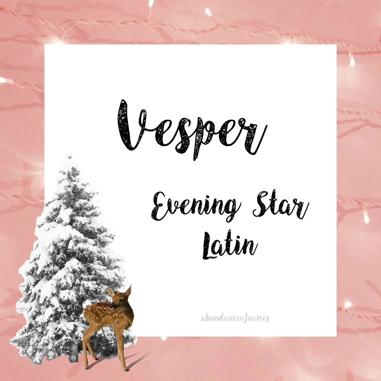 Ren's Baby Name Blog: Vesper