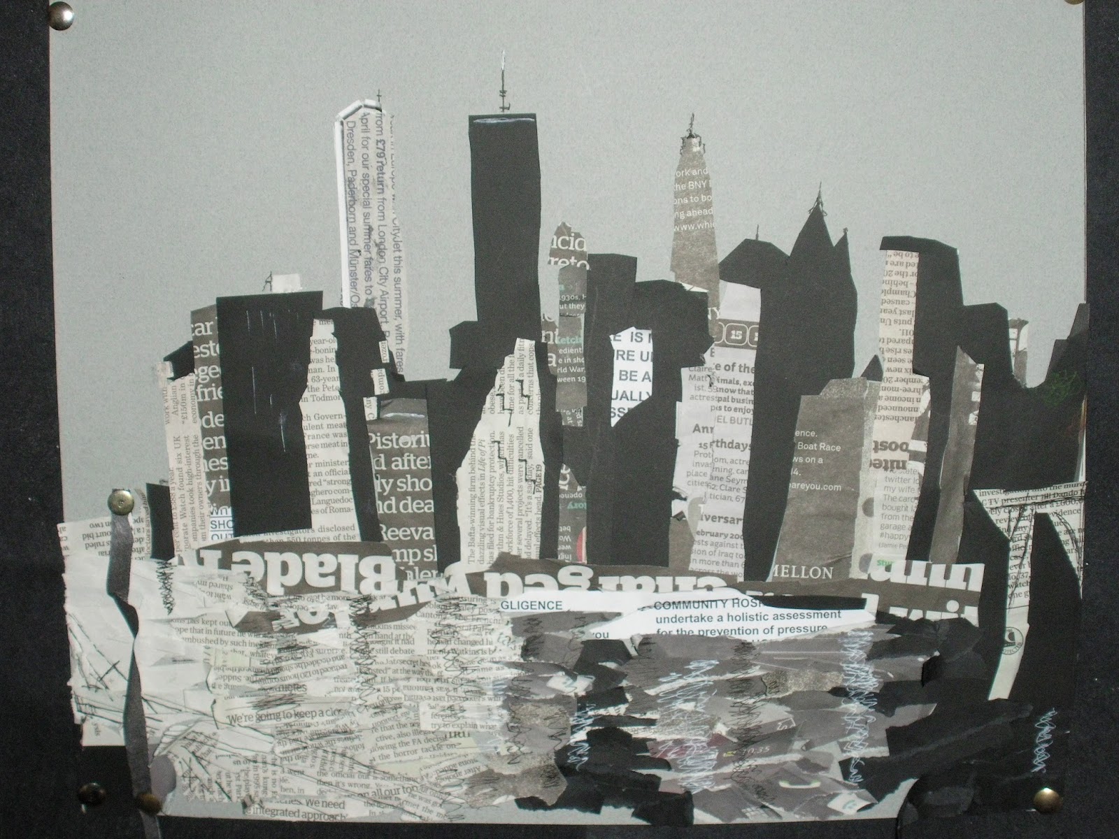 Clementina's Norfolk Art Course : Some Collage Landscapes.