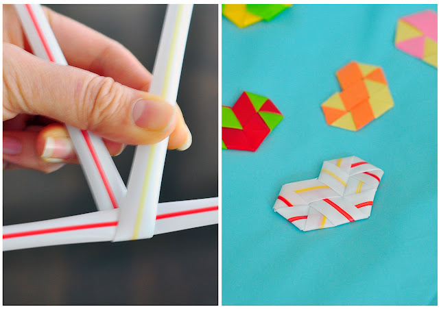 The Cheese Thief: Woven Drinking Straw Heart