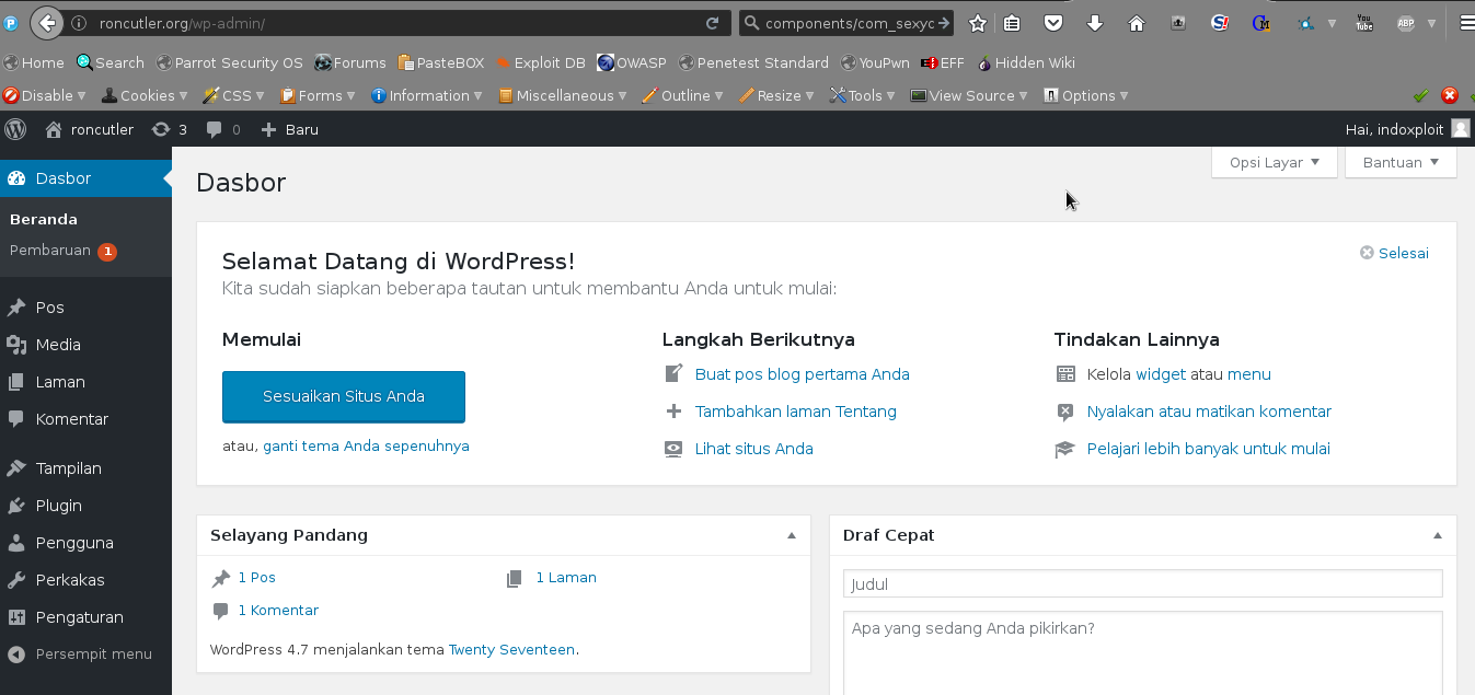 Cara Deface Dengan WP Install - Welcome To My Blog „ Remain Here And Do Not Go :)