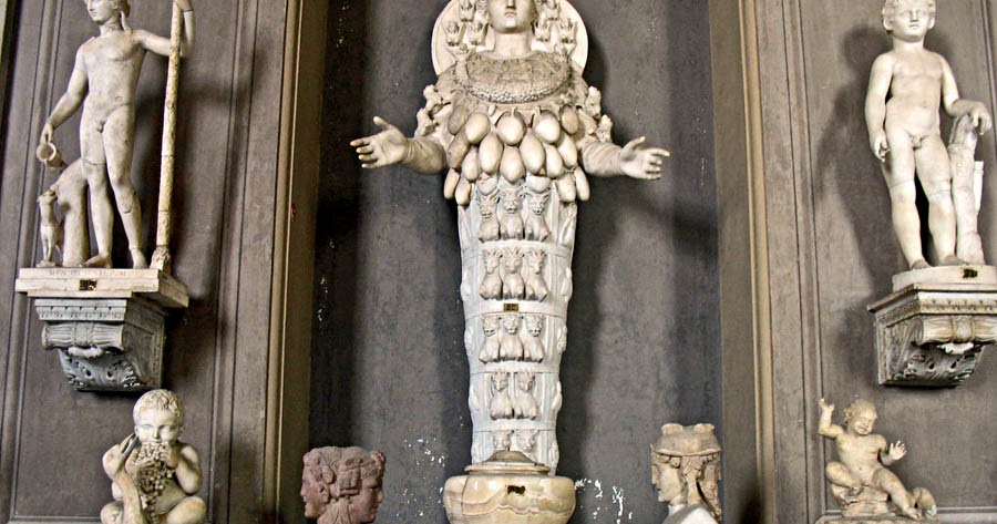 Stock Pictures: Statues and sculptures of women at the Sistine Chapel