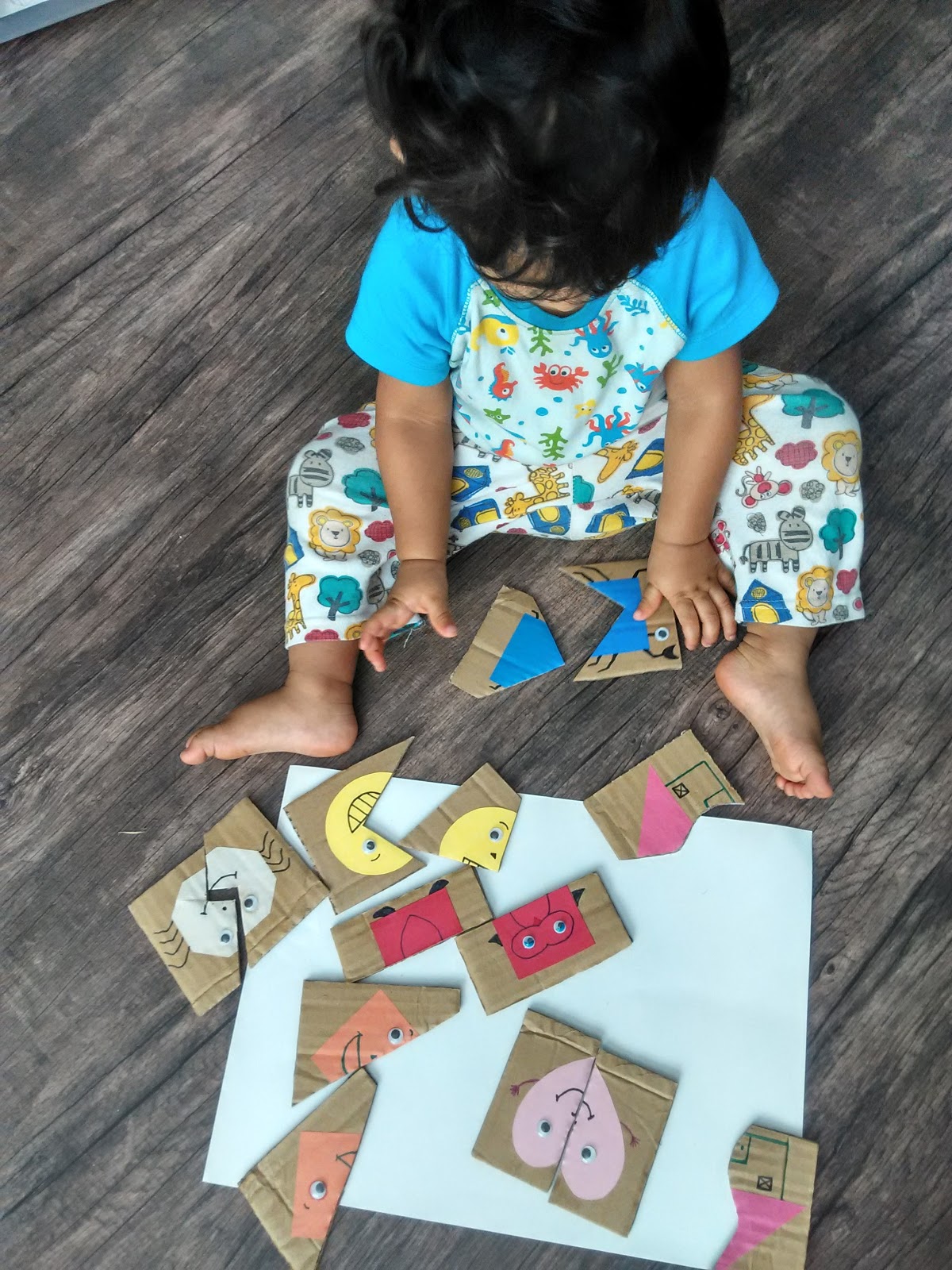 Sonshine Mumma: DIY Jigsaw Puzzle | Two-piece Toddler Puzzles