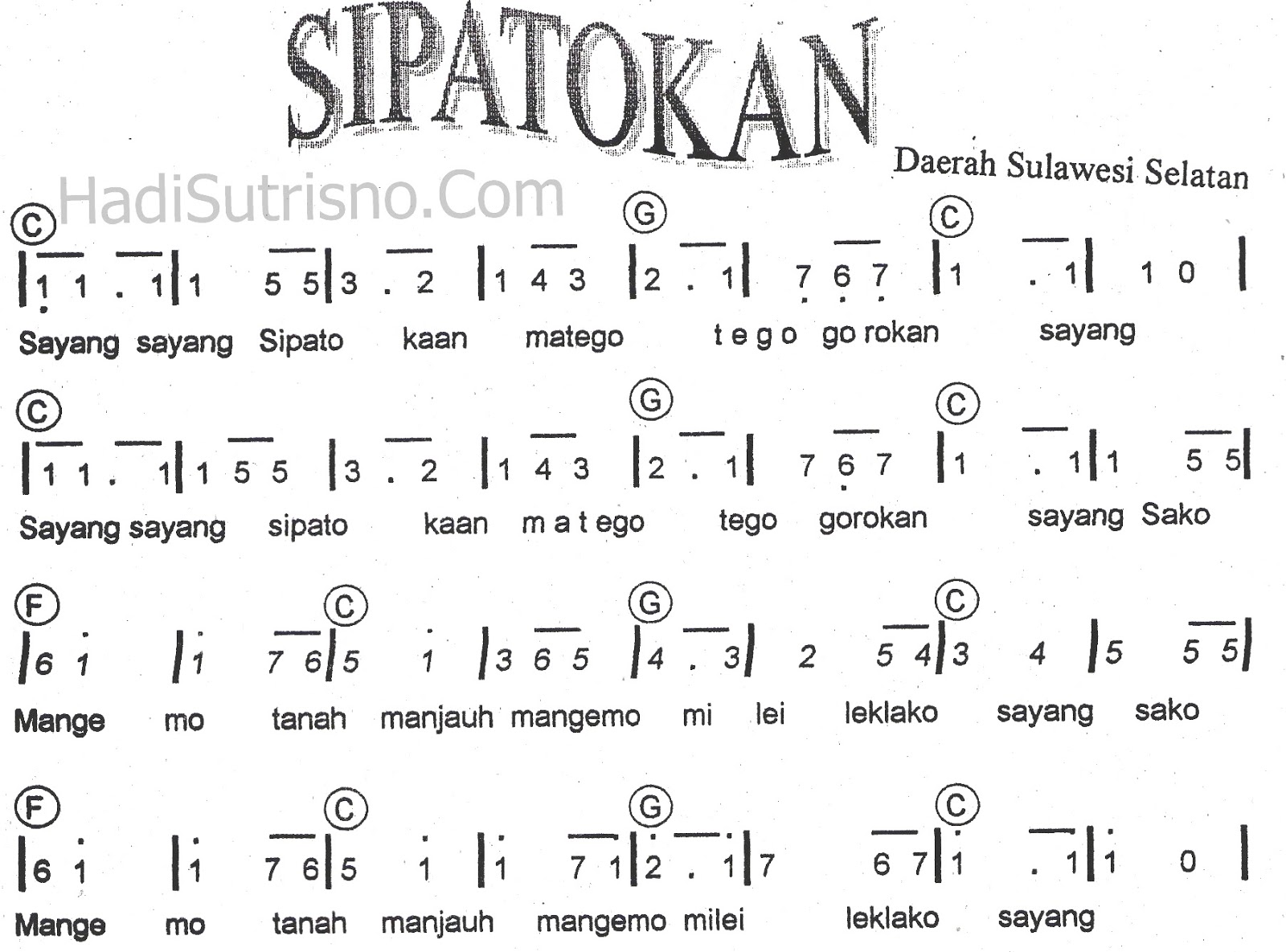 Seni Budaya SMPN 2 Krian, Sidoarjo, Indonesia: NOTASI (PARTITUR) LAGU ...