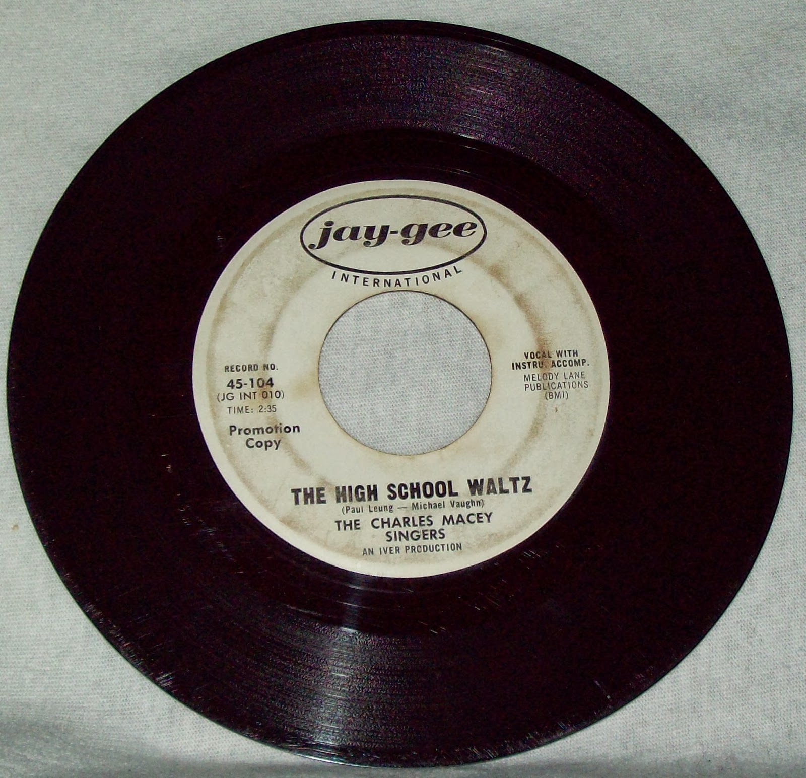Vinyl Records 7 inch: CHARLES MACEY SINGERS Cotton Candy Love School ...