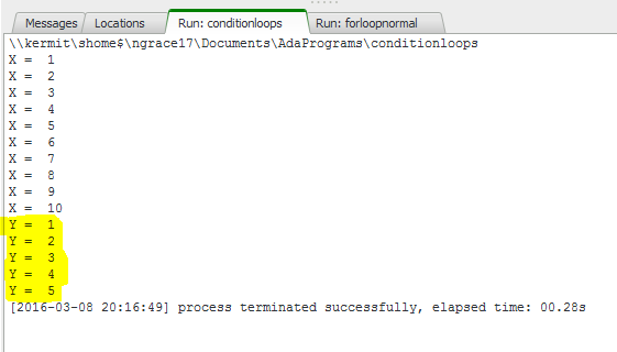 Progress of Learning ADA Programming: Loops!