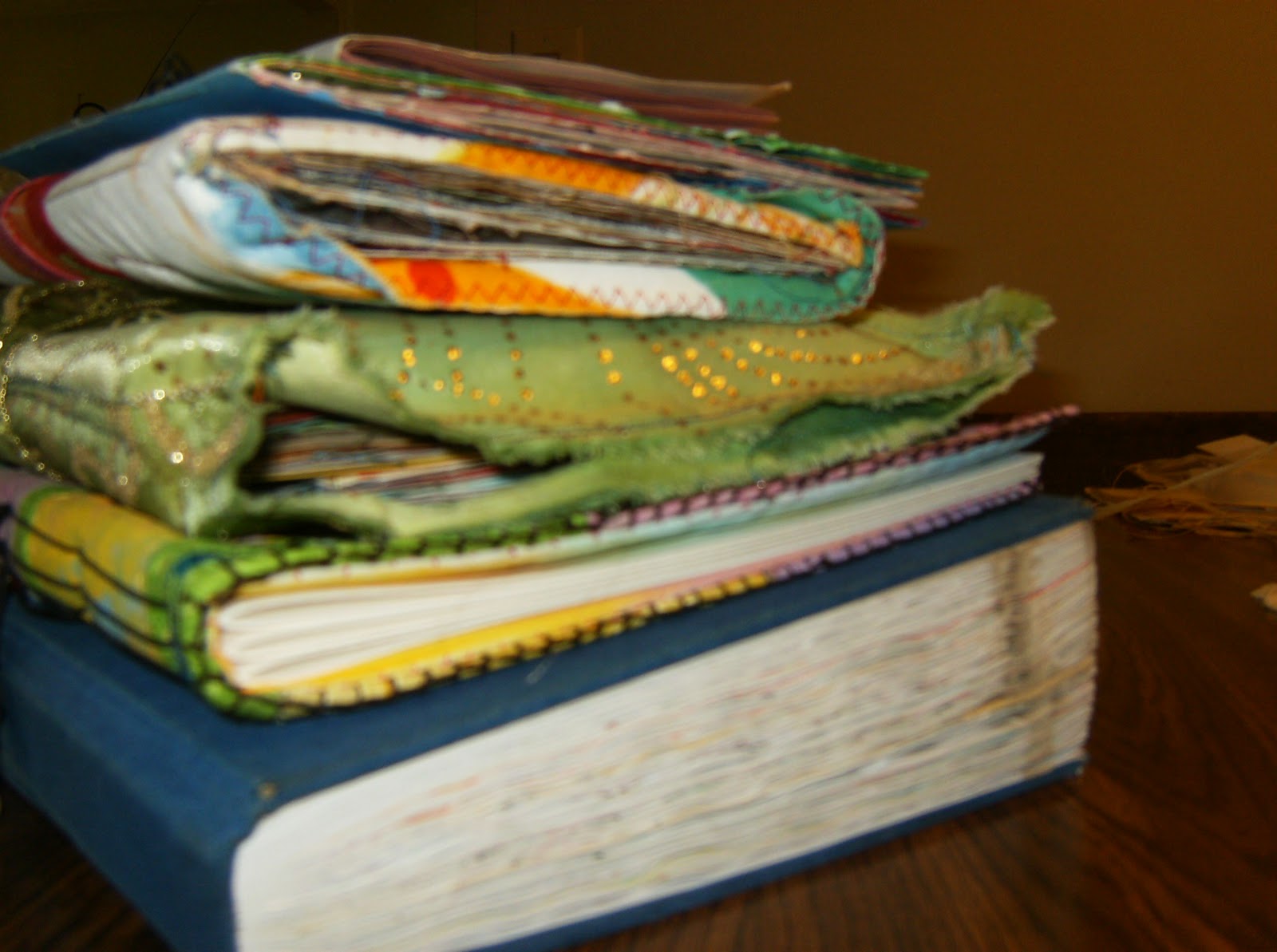 Art Beneath the Cottonwoods: Stacks of Art Journals and Books