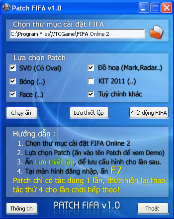 Patch FIFA v1.0, Patch FIFA v1.1, Patch FIFA v2.0.1
