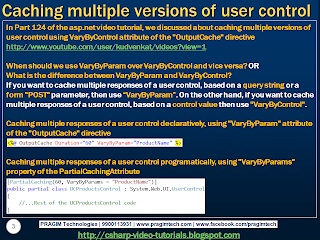 Sql server, .net and c# video tutorial: Part 125 – Caching multiple versions of user control ...