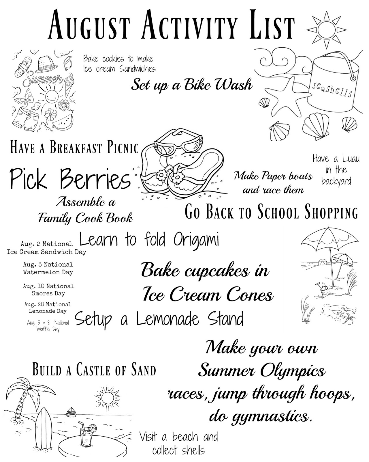 Snappily Ever After Healthy Summer Activity Lists Free Printables snappily-ever-after-healthy-summer-activity-lists-free-printables