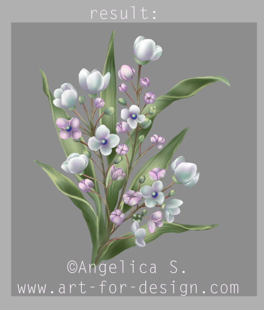 Step by Step - flower sprigs from sketch to result | Art for Design