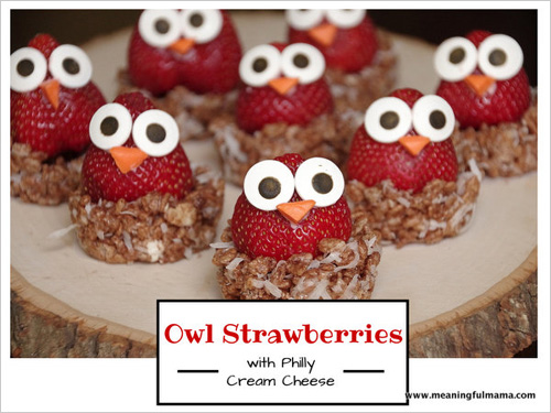 My Owl Barn: Owl Strawberries with Philadelphia Cream Cheese