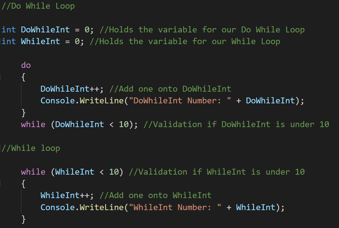 C# Tutorial - Iteration Statements