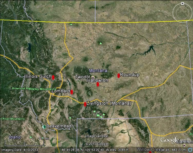 Meteorite Maps and Impact Craters - Worldwide: Montana Meteorites Map