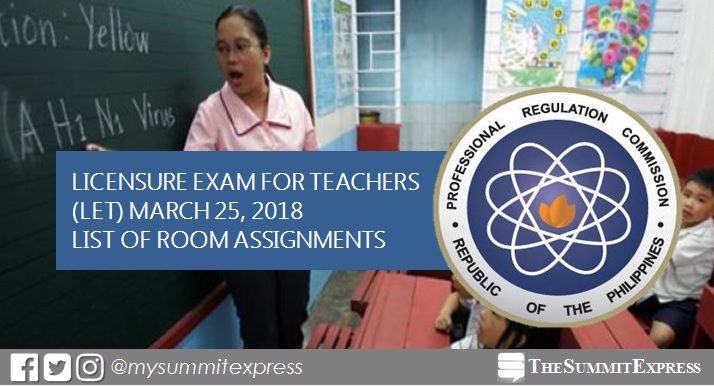 FULL LIST: Room Assignment March 2018 LET Teachers board exam - The ...