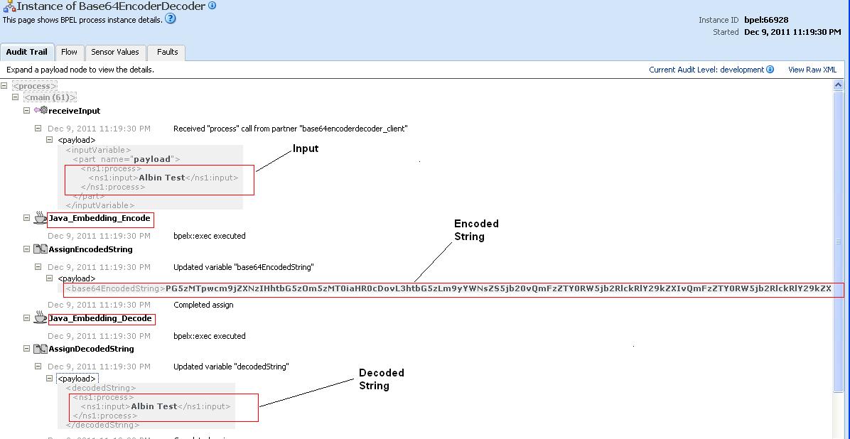 Base64 Encoding/Decoding in Oracle BPEL 11g