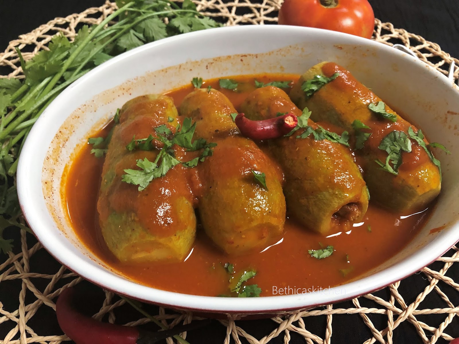 Bethica's Kitchen Flavours: Veg. Kousa Mahshi (Stuffed Baby Marrow ...
