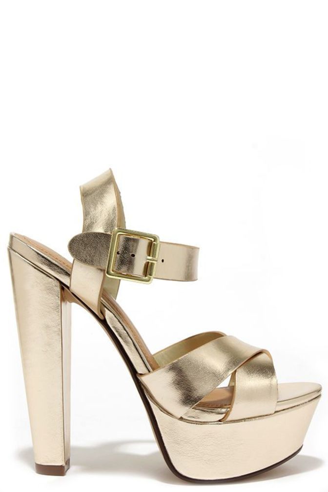 Gold Platform Heels