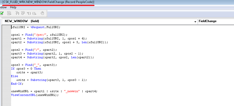 Sasank's PeopleSoft Log: Fluid UI - New Window Feature - Workaround