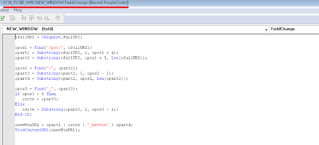 Sasank's PeopleSoft Log: Fluid UI - New Window Feature - Workaround