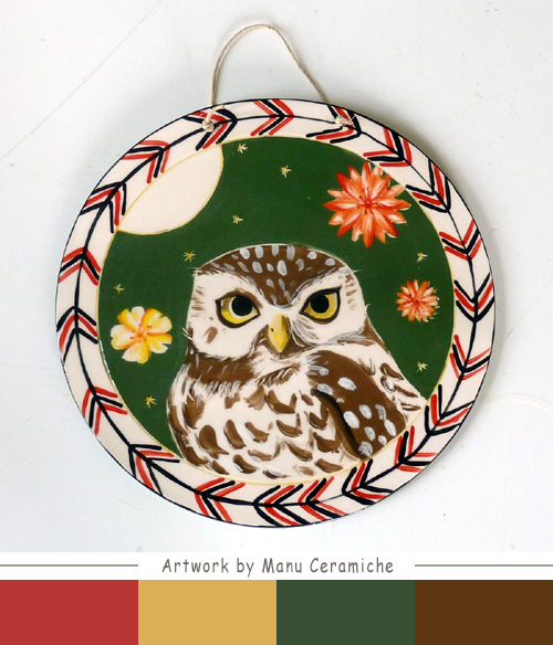 My Owl Barn: Decorative Owl Plate by Manu Ceramiche