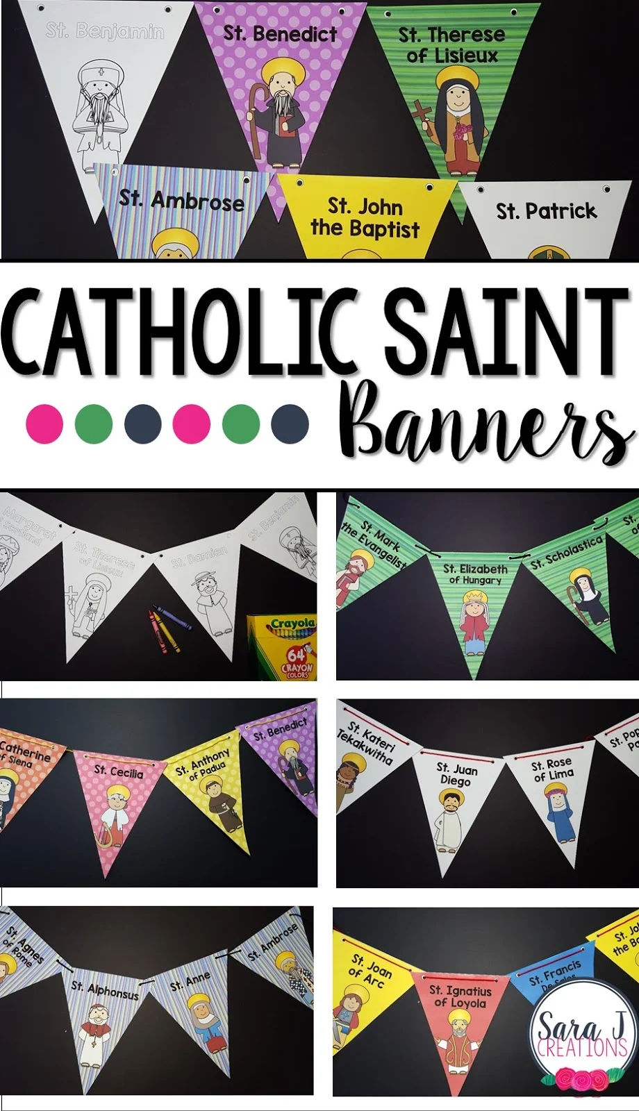 Catholic Saint Banners | Sara J Creations