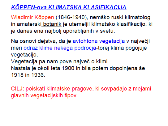 VSE O GEOGRAFIJI: KÖPPEN KLIMATSKA KLASIFIKACIJA