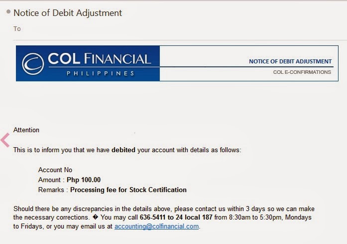MONEY MATTERS : HOW TO REQUEST FOR STOCK CERTIFICATES AT COL FINANCIAL ...