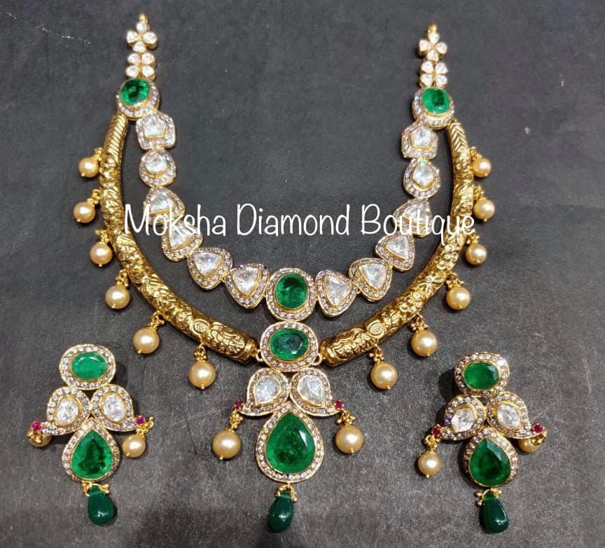 Flat Diamond Sets by Moksha Diamonds - Jewellery Designs
