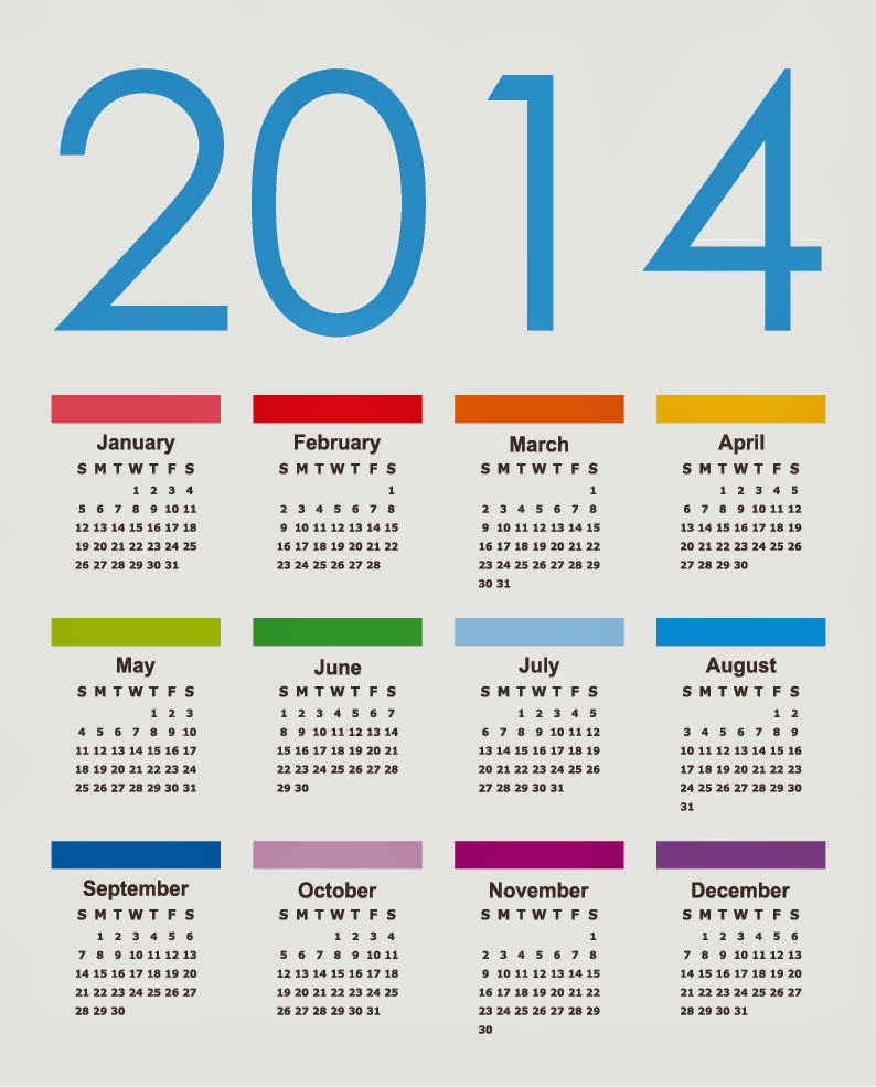 2014 Mini Calendar For Printing