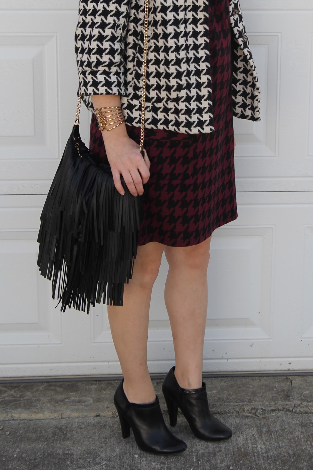 Thrift and Shout: Cute Outfit of the Day: Houndstooth Pattern Mixing
