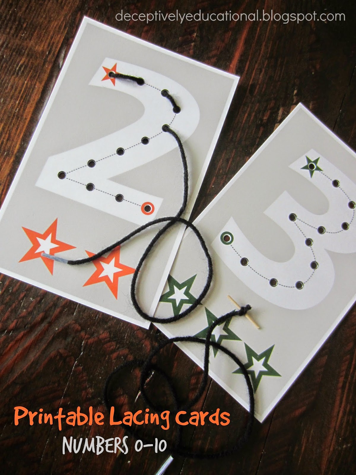 Printable Lacing Cards: Numbers 0-10 | Relentlessly Fun, Deceptively ...