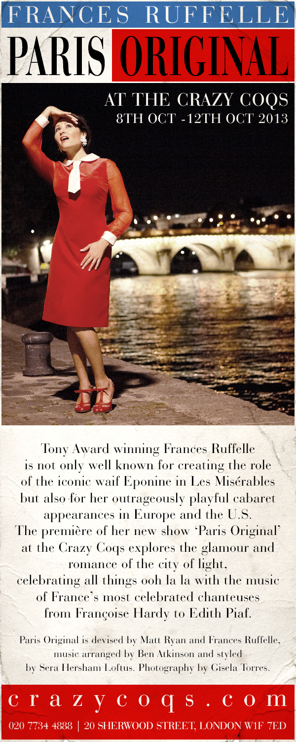 Jonathan Baz Reviews...: Frances Ruffelle - Eponine, Piaf and a Paris ...