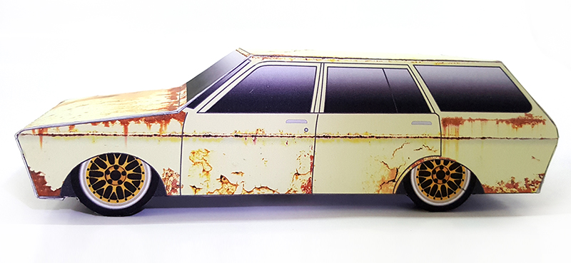 Slammed Datsun 510 Wagon Papercraft | Paperized Crafts