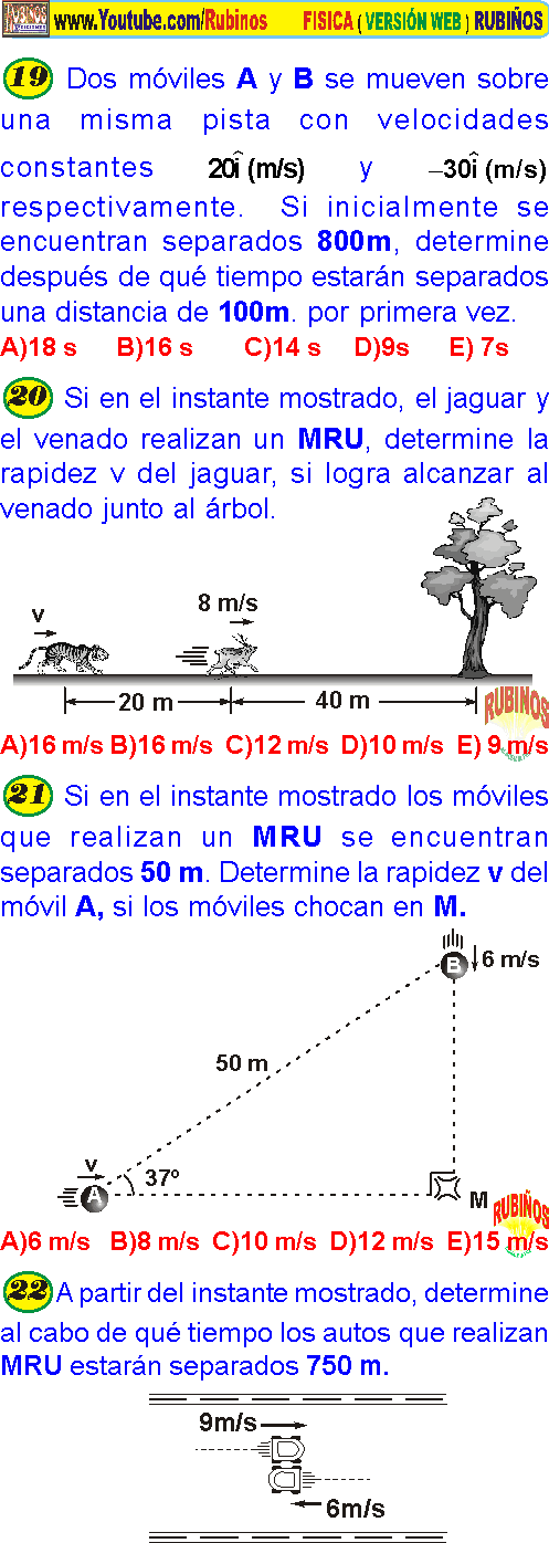 MRU EJERCICIOS CON RESPUESTAS DE MOVIMIENTO RECTILÍNEO UNIFORME PDF