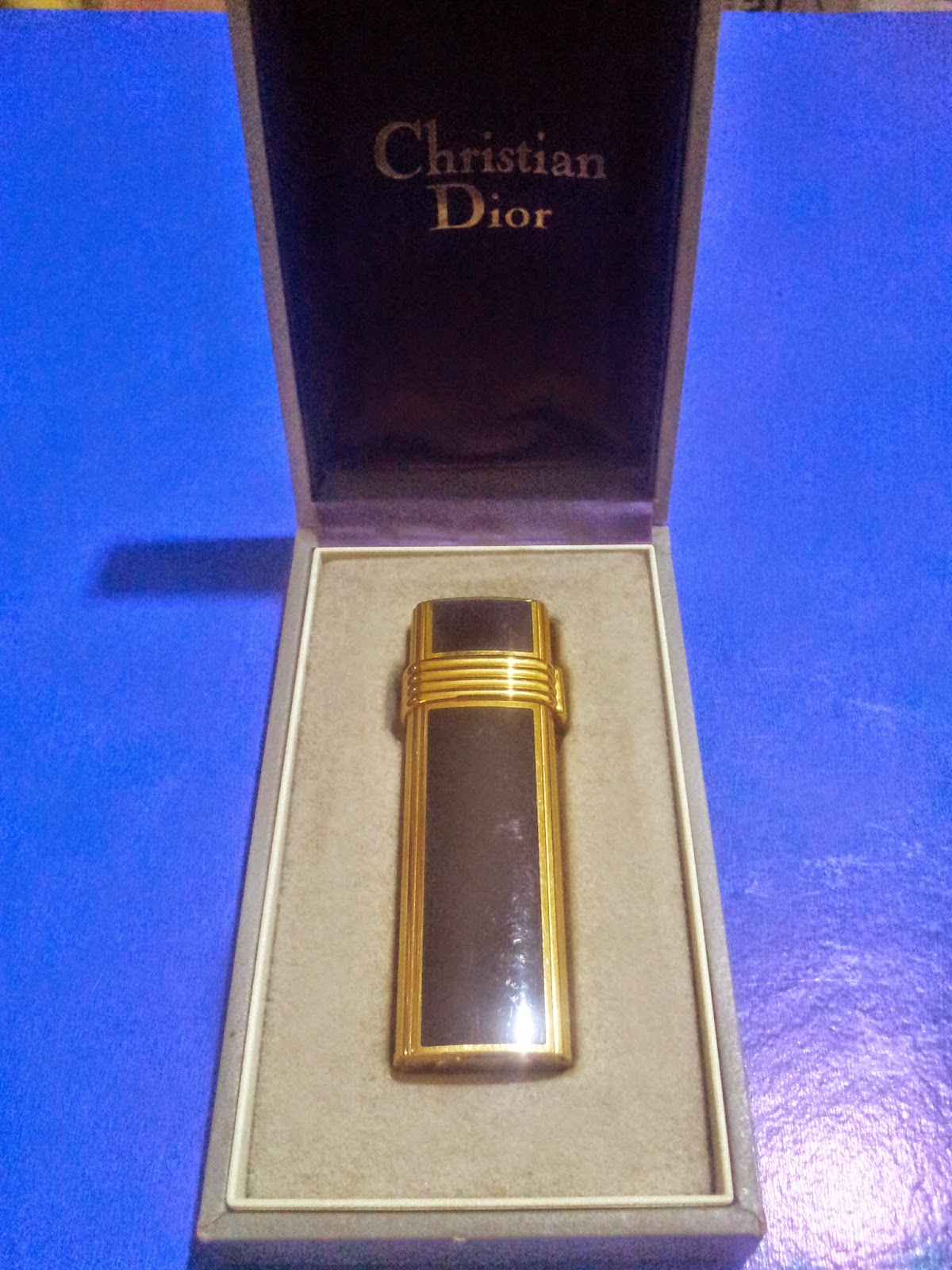 silvium antiques: Vintage Christian Dior PARIS Gas Lighter, Swiss Made