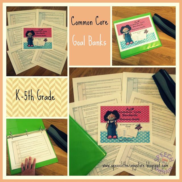 Speech Therapy: Common Core Goal Bank!