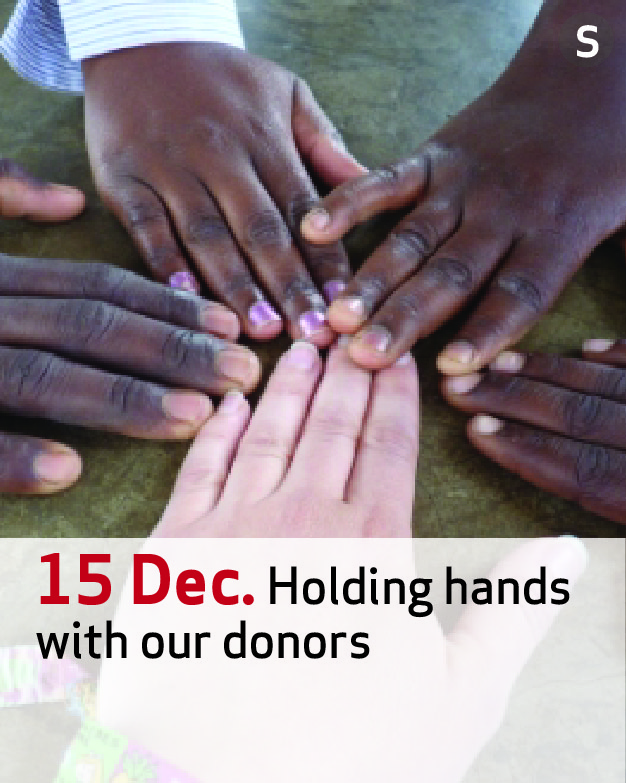 A Little Gesture A Great Help: Day 15 – Holding hands with our donors