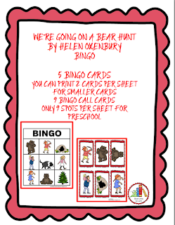 FREE BINGO SET WE'RE GOING ON A BEAR HUNT ~ Book Units by Lynn