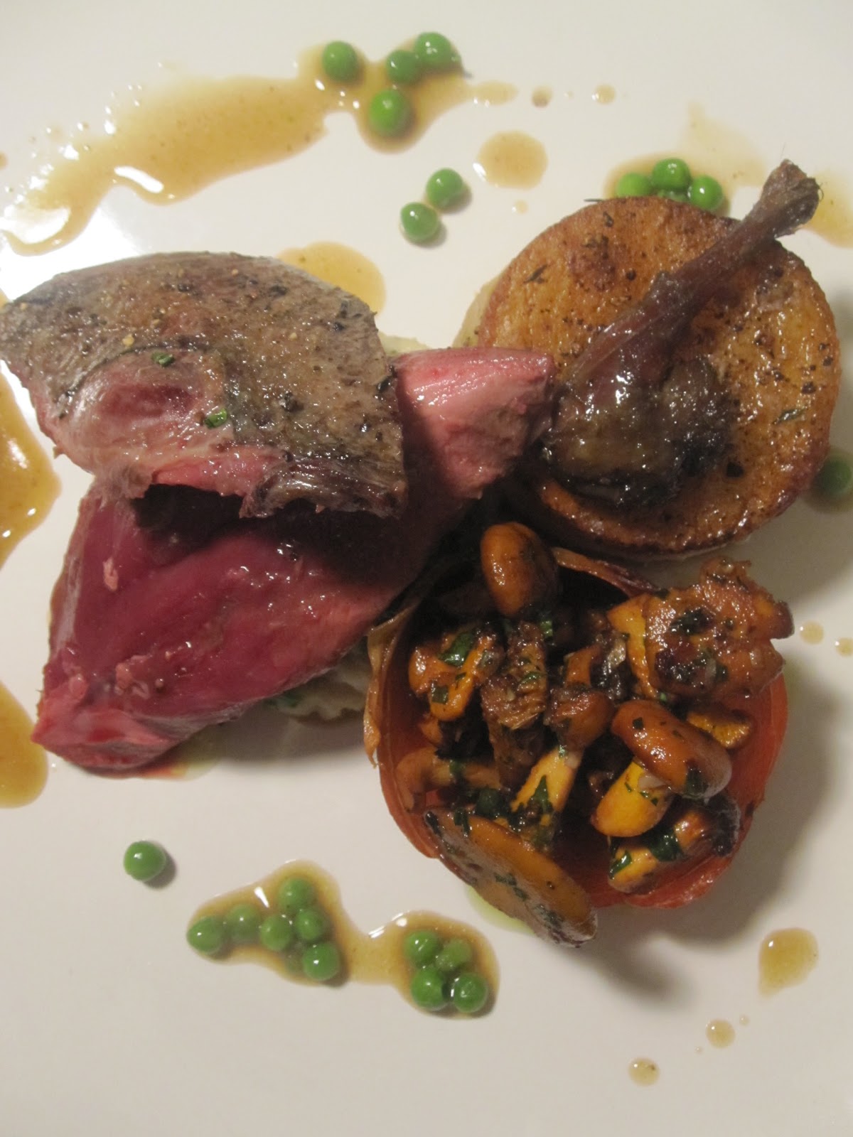 Sam Cooks Food: Roasted pigeon with confit leg, Jerusalem artichoke ...