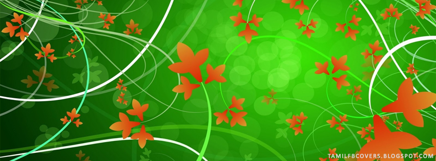 My India FB Covers: Green flower abstract - Abstract FB Cover