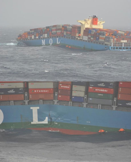 Merchant vessel 'Mol Comfort' splits into two off Mumbai coast, crew ...