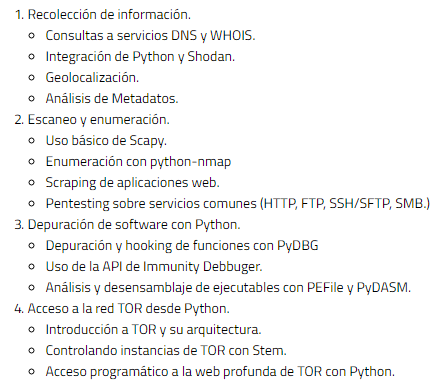 Hacking Web y Python para Pentesters en el Centro de Formación TAES ...