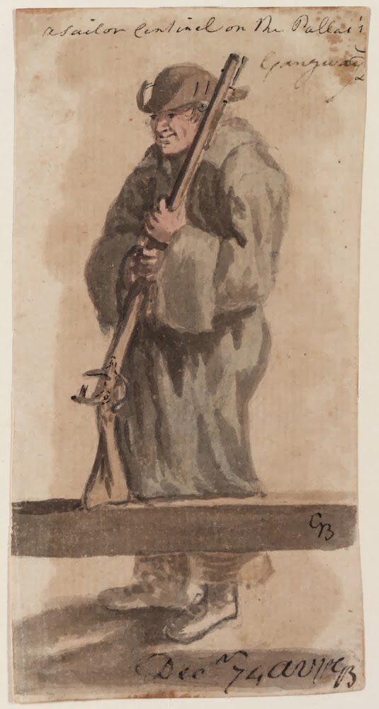 British Tars, 1740-1790: A Sailor Sentinel on the Pallas Gangway, 1774