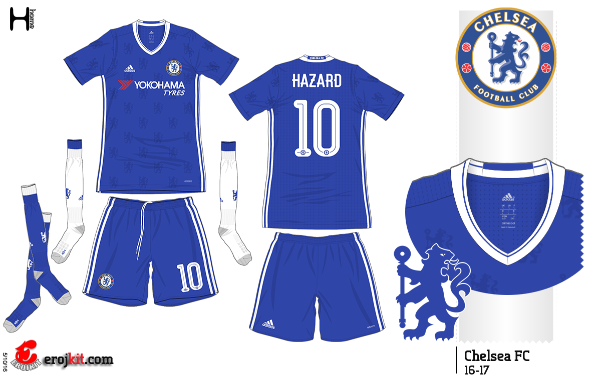 Kit Design, by eroj: 2016-17 Chelsea (Home, Away e Third)
