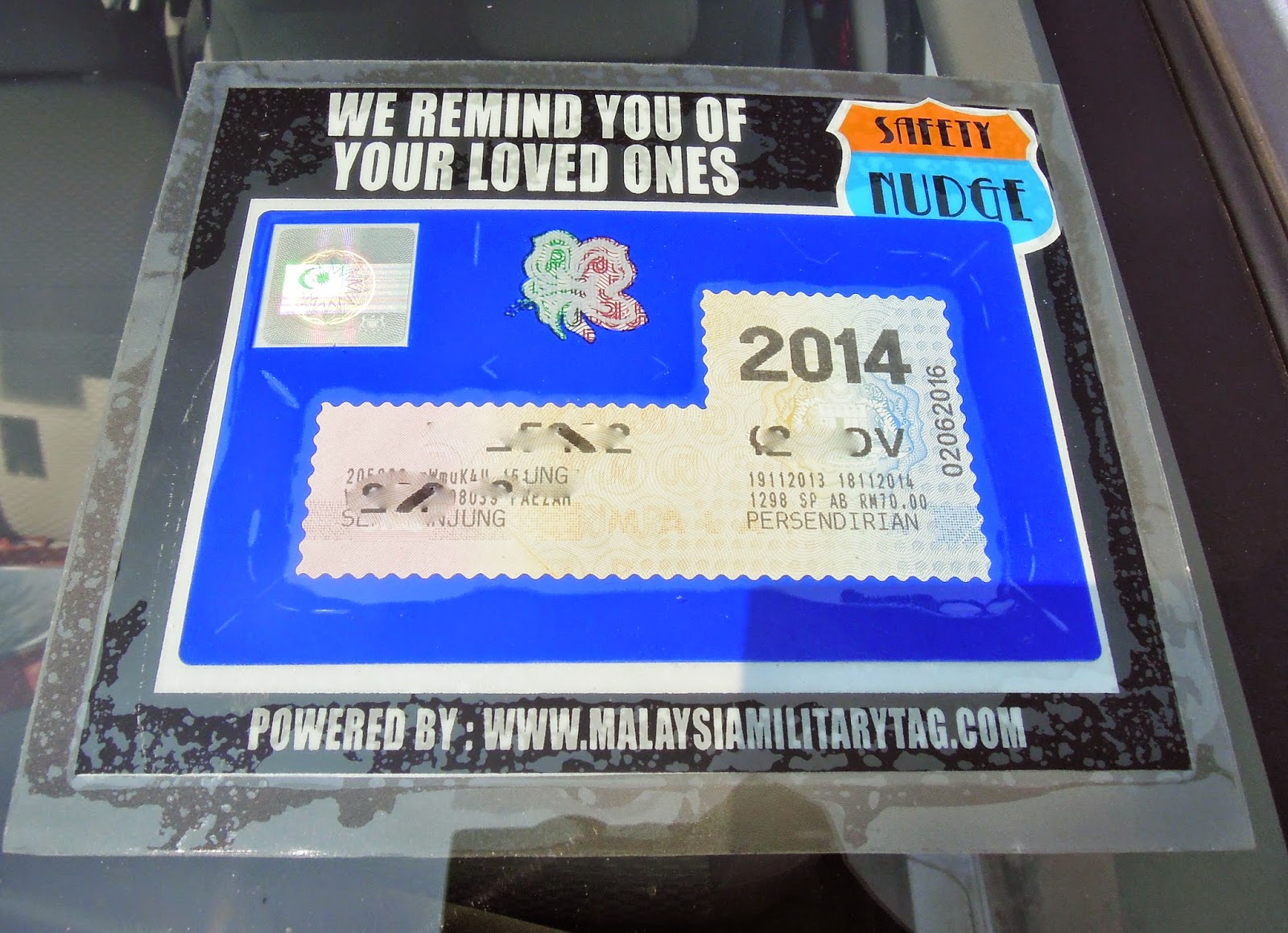 ~Dreamer~: Personalised Road Tax Sticker with a safety nudge!