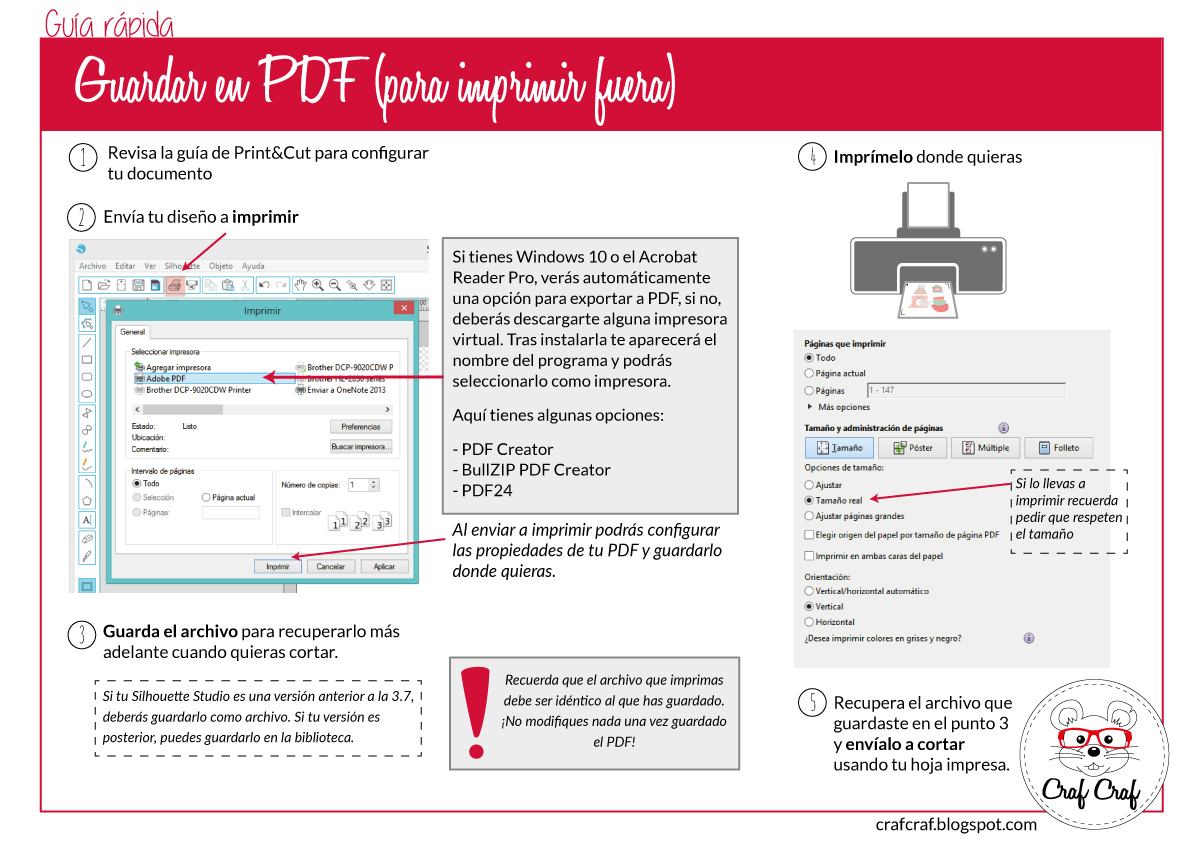 Guia rápida – Guardar en PDF | Craf Craf