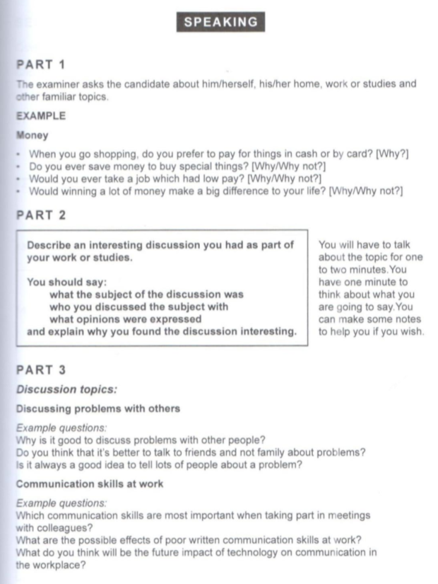 Cambridge 13: Test 3 (SPEAKING)