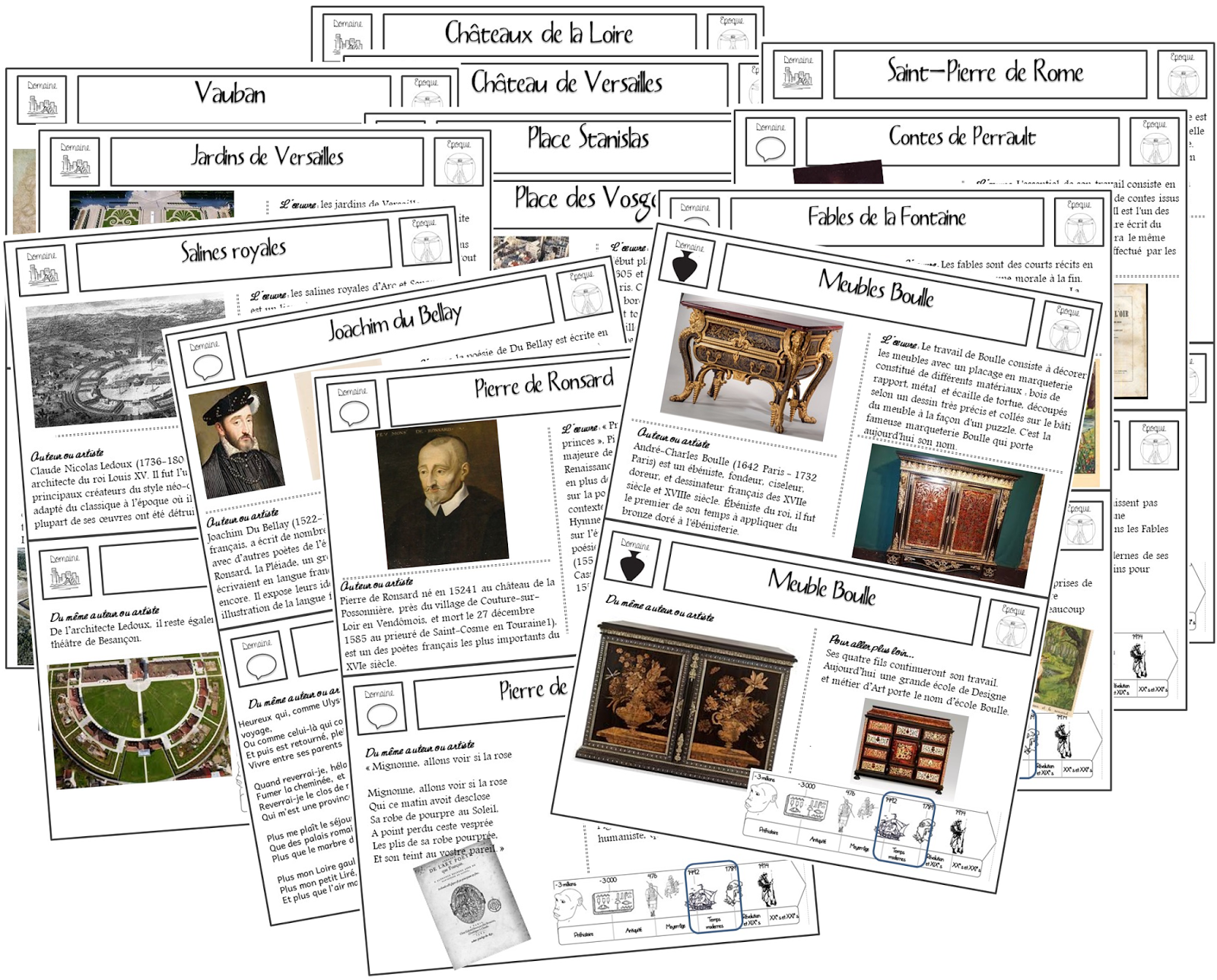 Cartes d'histoire de l'Art - époque moderne (41 cartes)