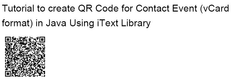 vCard Contact - QR Code in Java Example | ThinkTibits!