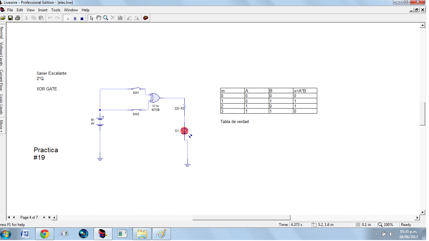 Electronica Cetis 71: Practica #19.- Compuertas Lógicas Livewire